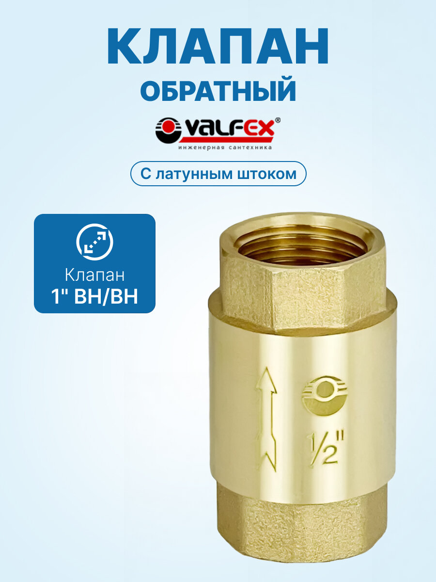 Клапан обратный Valfex с латунным штоком 1" ВН/ВН (VF.161. L.100)
