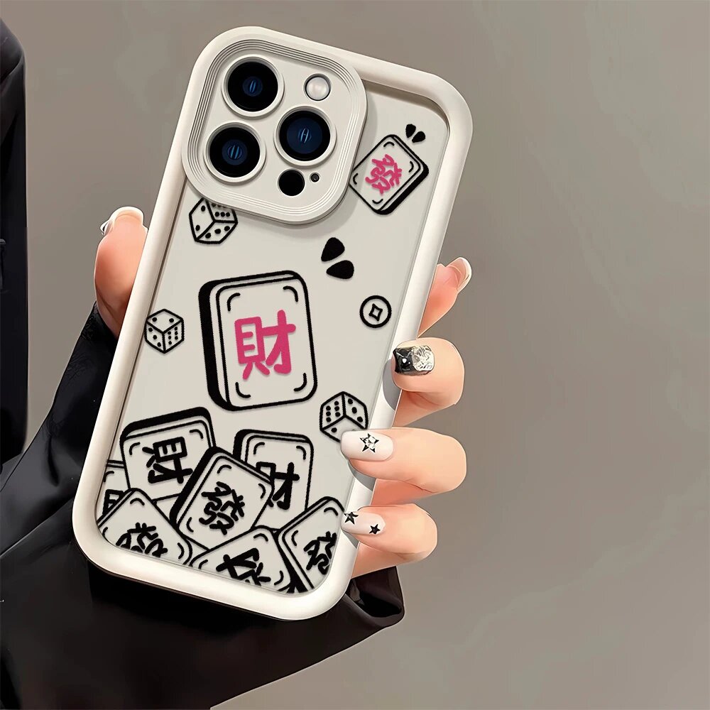 Чехол для телефона Line-art Mahjong Rich для iphone 17 16pro Белый, white1, For iphone 16 Pro