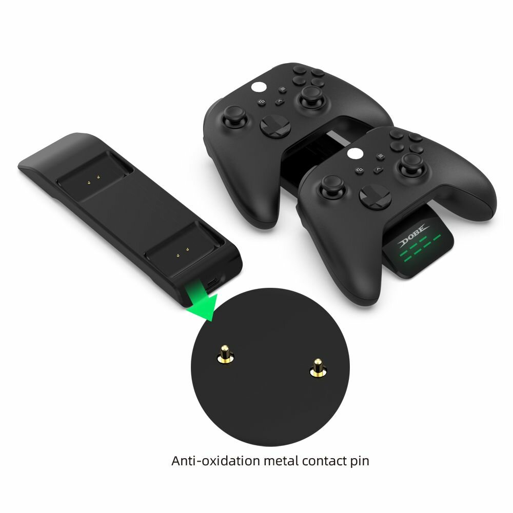 Зарядная станция DOBE для двух геймпадов Xbox Series S/X, 2 аккумулятора, с индикаторами