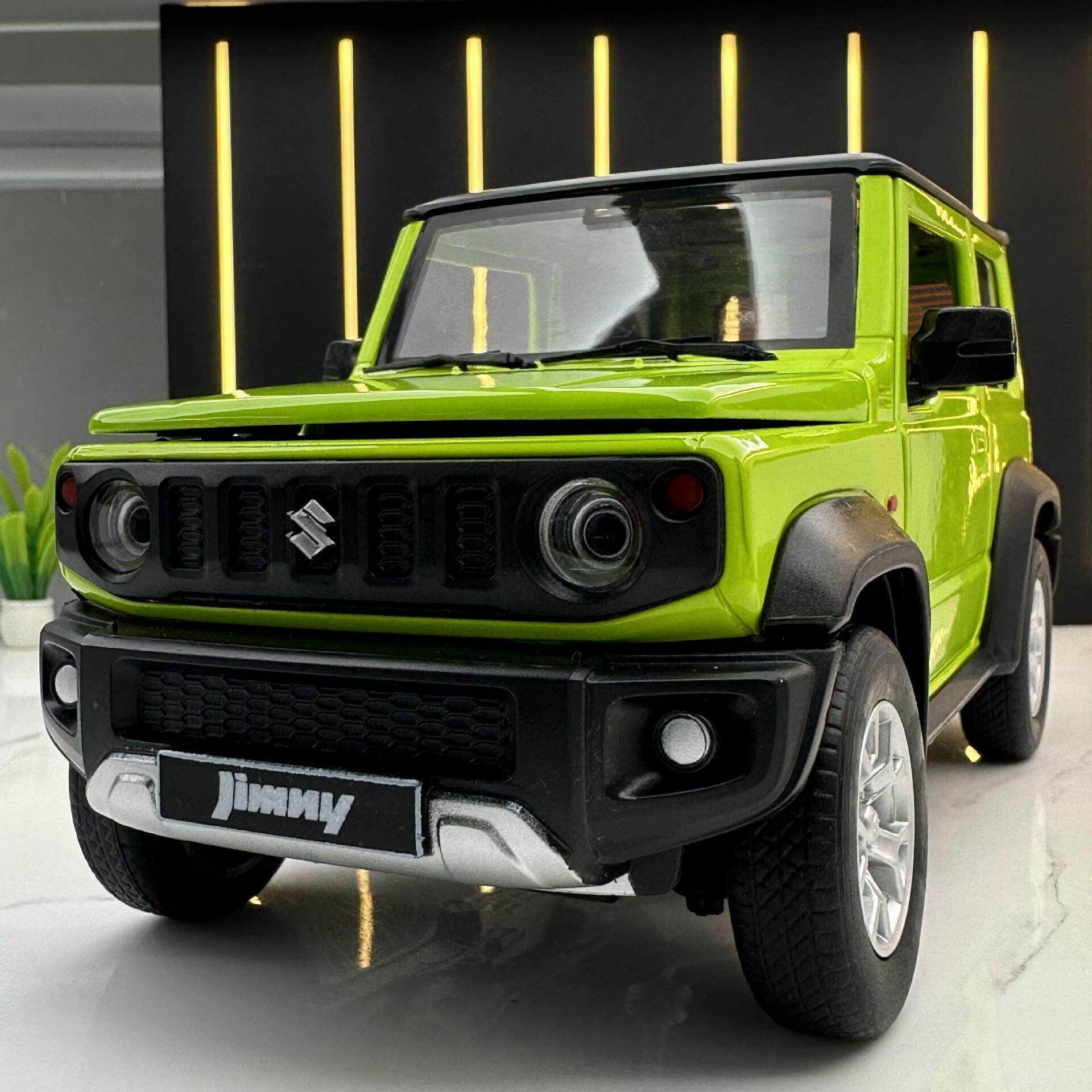 Машинка металлическая Модель .1:24 Suzuki Jimny, зеленый, инерция, свет, звук, в/к