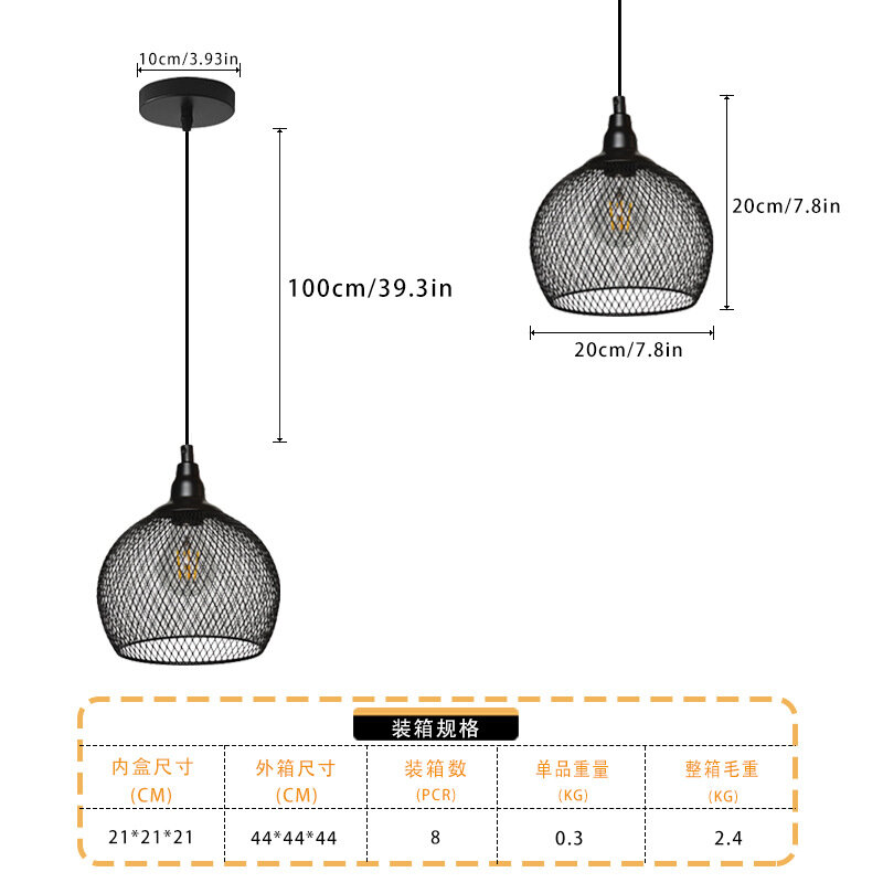 Люстра подвесная Amazon Restaurant Iron Modern Simple Industrial Style Retro Creative个性 Bar Counter过道 Small Pendant Light
