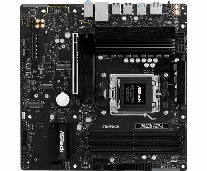Материнская плата Asrock B850M PRO-A Socket AM5 AMD B850 4xDDR5 mATX AC`97 8ch(7.1) 2.5Gg RAID+HDMI+DP