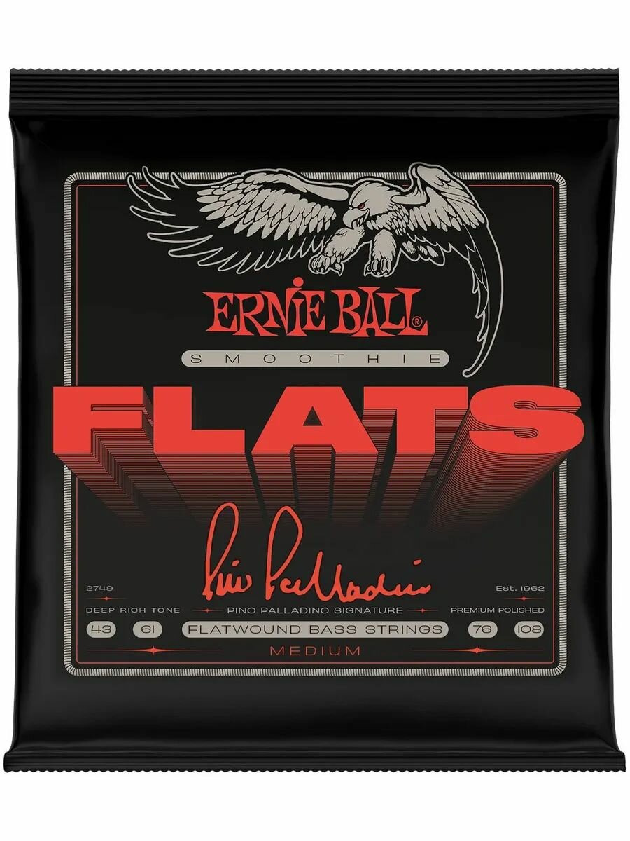ERNIE BALL 2749 Pino Palladino Smoothie Flats Medium 43-108 - Струны для бас-гитары