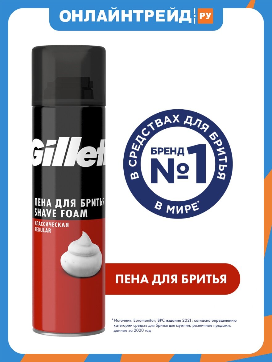 Пена для бритья Gillette Классическая, 200 мл