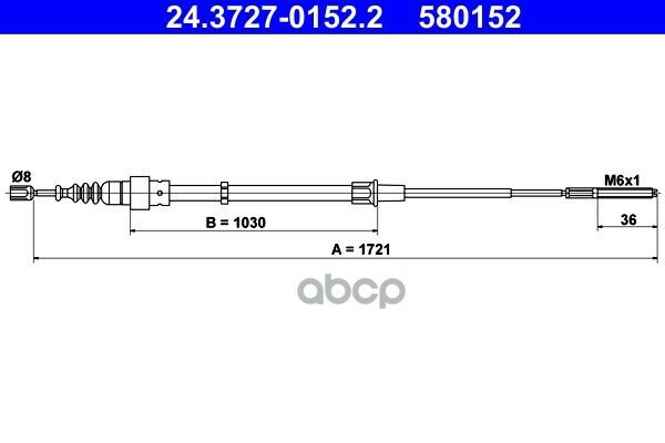 Трос ручного тормоза зад L/R VW Passat B4 -> № C h 3A-S032001 2/90-5/97 Ate арт. 24-3727-0152-2