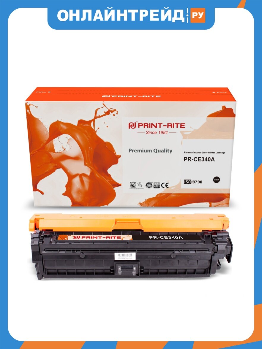 Картридж лазерный Print-rite TRHE94BPU1J PR-CE340A CE340A черный (13500стр.) для HP CLJ M775
