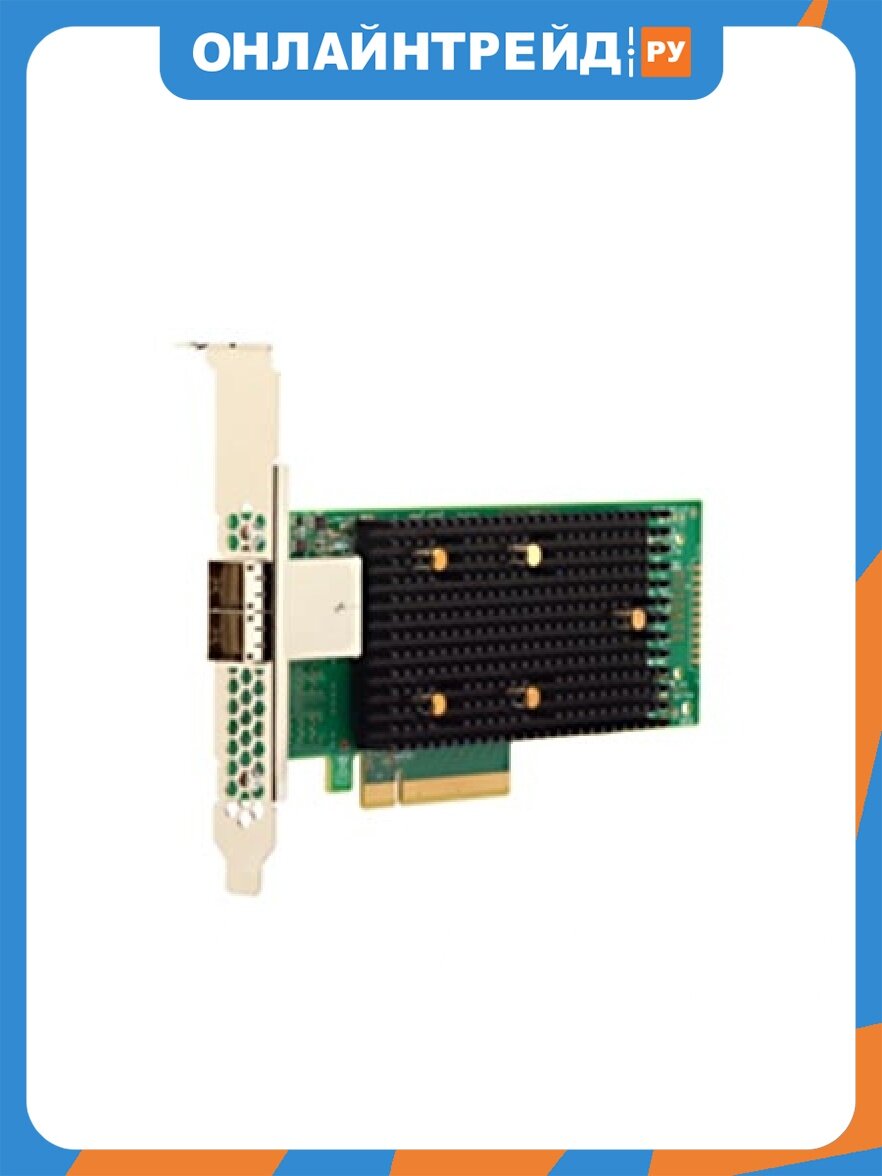 Контроллер Broadcom HBA 9400-8E 12Gb/s SAS/SATA/NVMe, x8 PCIe Gen 3.0, 2xSFF-8644, JBOD (05-50013-01)