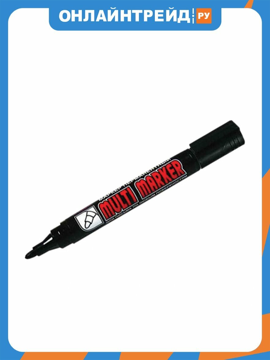 Маркер перманентный Crown MULTI MARKER черный, пулевидный, 3 мм