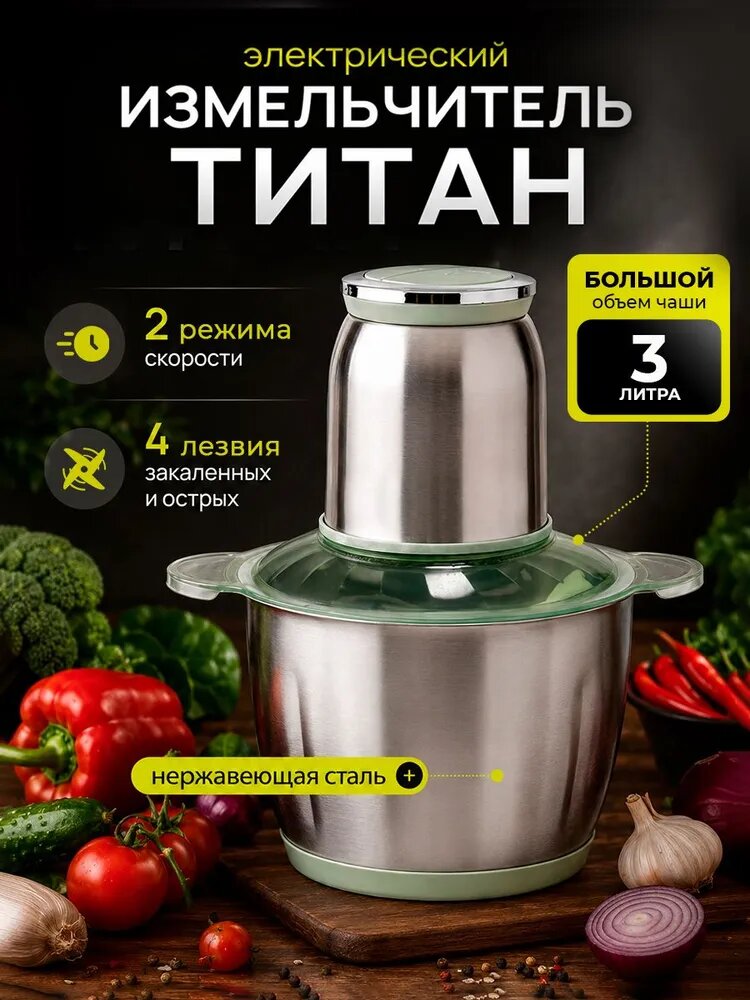 Измельчитель кухонный электрический мощный Титан, 3л