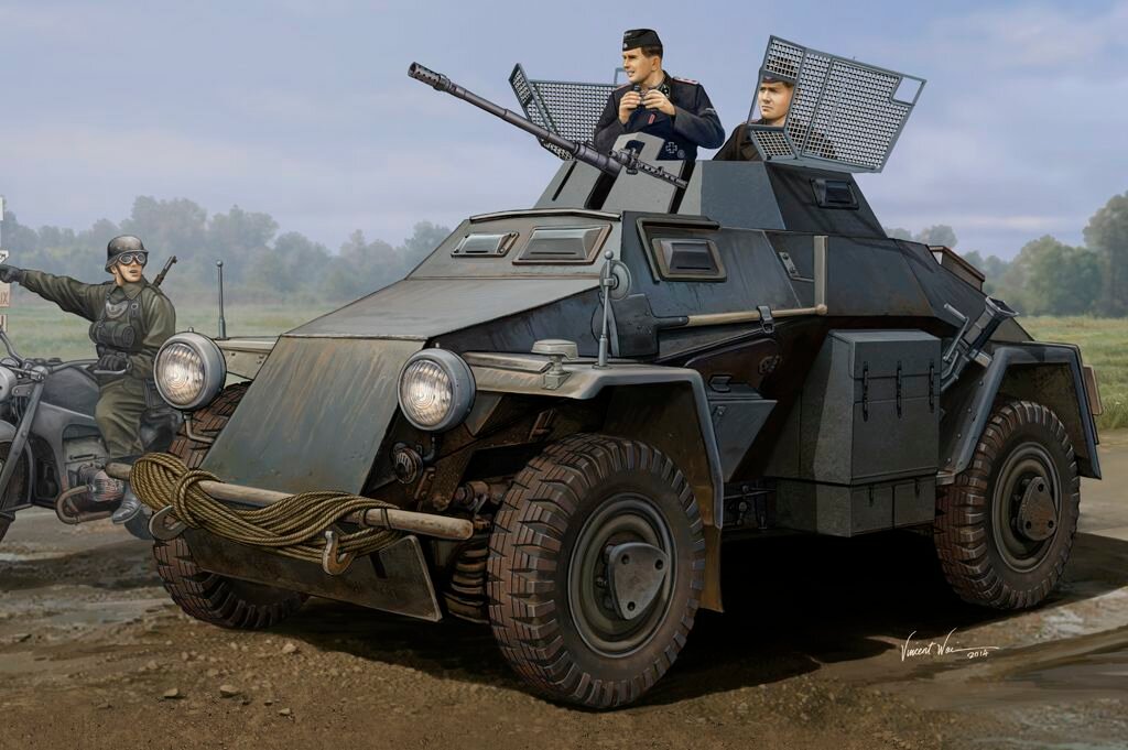 1/35 Немецкая бронированная разведывательная машина Sd. Kfz.222 (3 партии) Сборочная модель