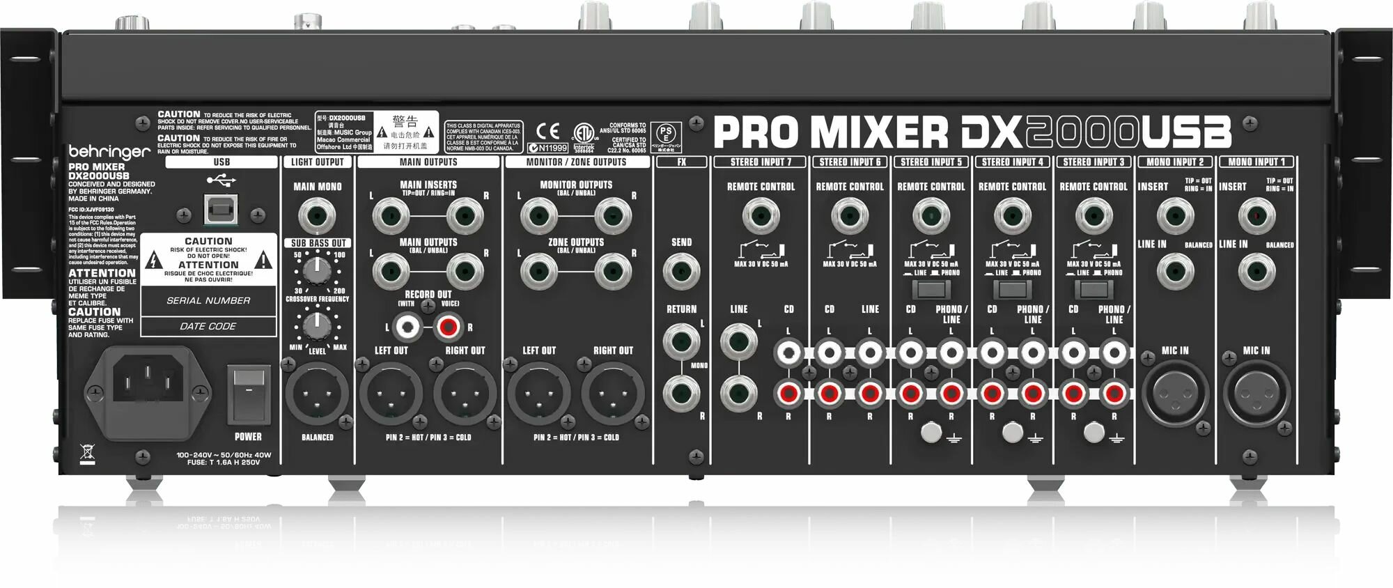 Аналоговый микшер Behringer DX2000USB — фото 1