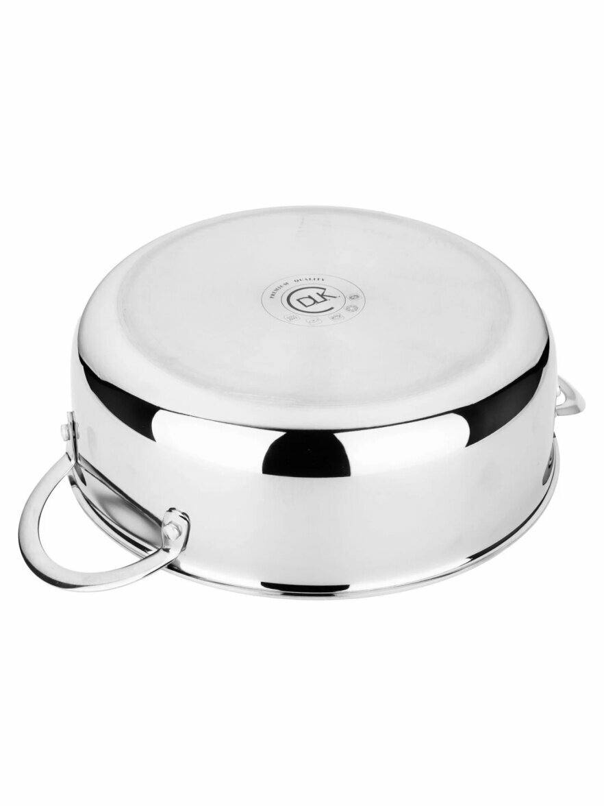 Мантоварка с крышкой стеклянной Dlk 24х9 см (3 л) из нерж. стали (3-х сл.), цвет: серебристый, арт 4500-24