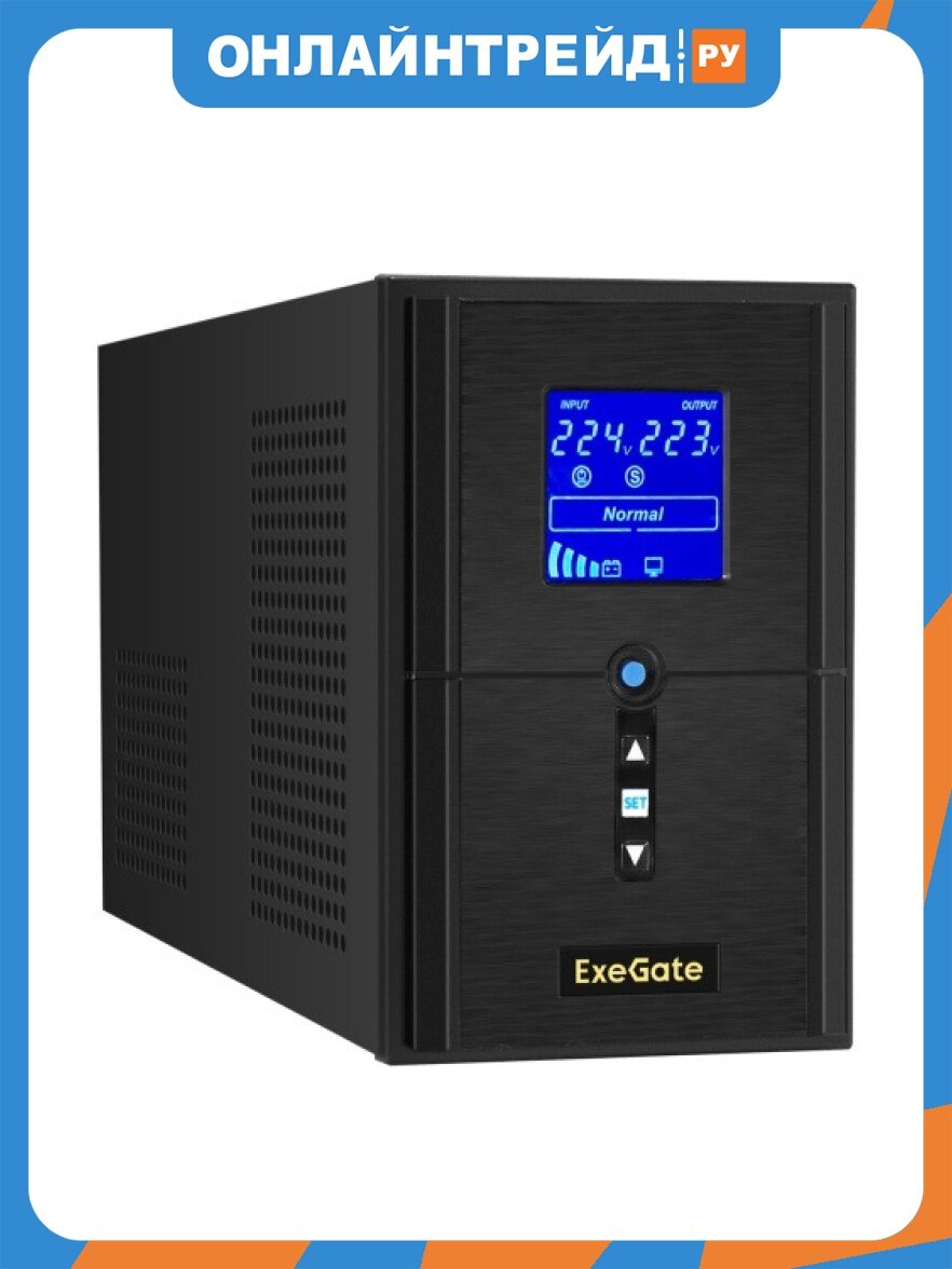 Источники бесперебойного питания инвертор, синус, для котла Exegate SineTower SN-1000. LCD. AVR.2SH.1C13. USB 1000VA/800W