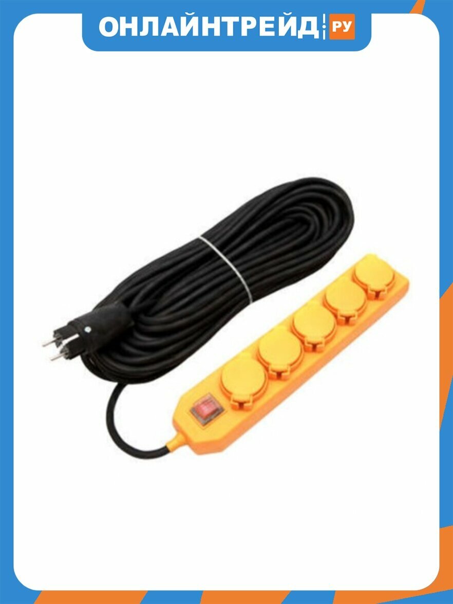 Удлинитель-шнур Universal 5х20м с заземл. 16А IP44 У10-026 КГ 3х1.5 с выкл. с индик. розетки с защ. крышкой, 9634139
