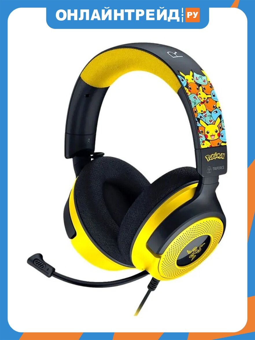 Игровые наушники Razer Kraken V4 X - Pokemon Kanto Starters Ed, проводные (USB)