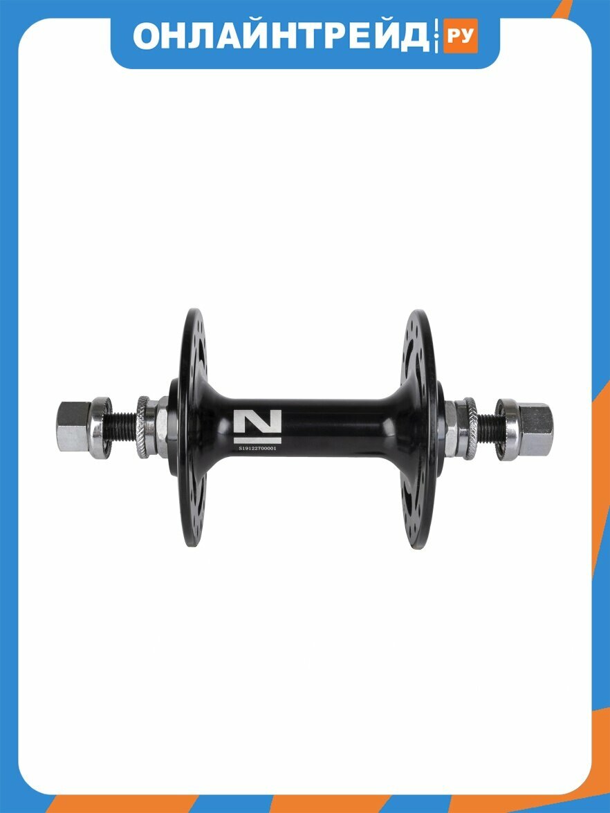 Novatec Втулка 5-326701 Singlespeed/Fixie алюминиевая передняя 32отверстия, OLD100мм, ось М9х140мм анодированная черная