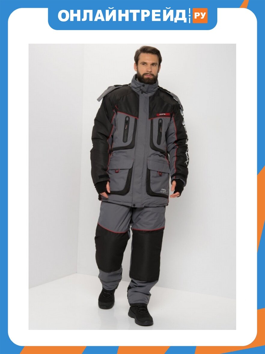 Костюм зимний Huntsman Siberia LUX ткань Breathable цвет Серый/Черный размер 44-46/170-176