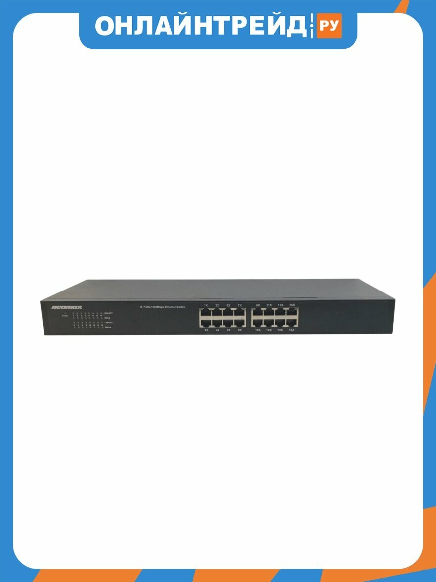 Неуправляемый коммутатор Neomax NMS-116P-1000-SR, 16 портов 1000 Mbps, металл Rack
