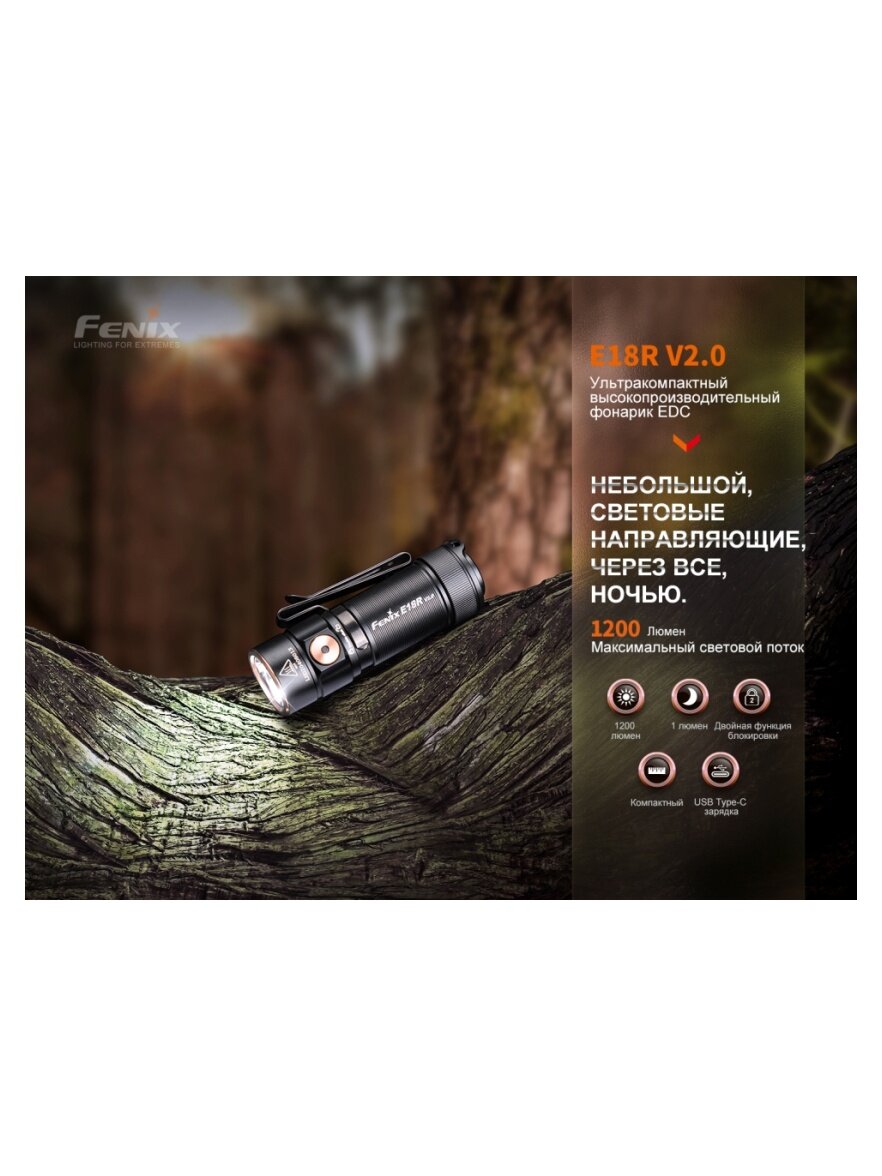 Фонарь ручной Fenix E18R V2.0 — фото 1
