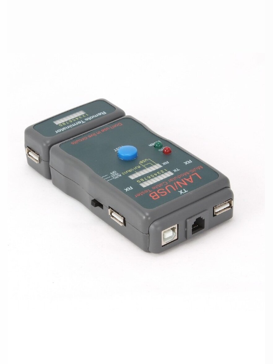Тестер Cablexpert LAN NCT-2, 100/1000 Base-TX, для UTP, STP, RJ-11, USB-кабеля