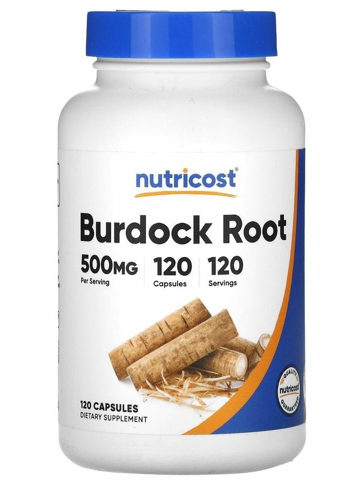 Корень лопуха, 500 мг, 120 капсул , Nutricost