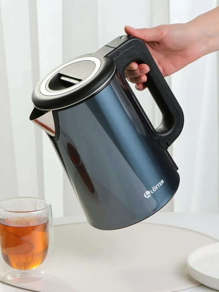 Чайник электрический Lofter CZ-S180, 1.7 л, 1500 Вт, нержавеющая сталь, автоотключение, графит