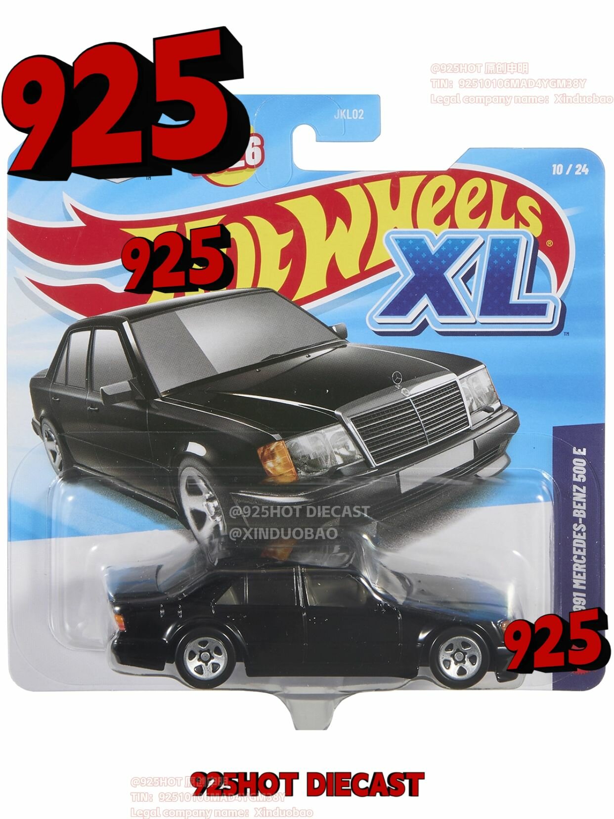 Машинка 925HOT WHEEL XL 1/43 JKL02 1991 Mercedes-Benz 500 E игрушечная машина
