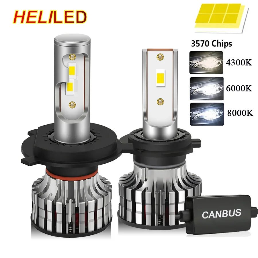 H7 H4 Led Canbus 110W 26000LM Фара H1 H8 H9 H11 9005 Hb3 Hb4 9012 H13 9007 6000K Холодный белый, H7