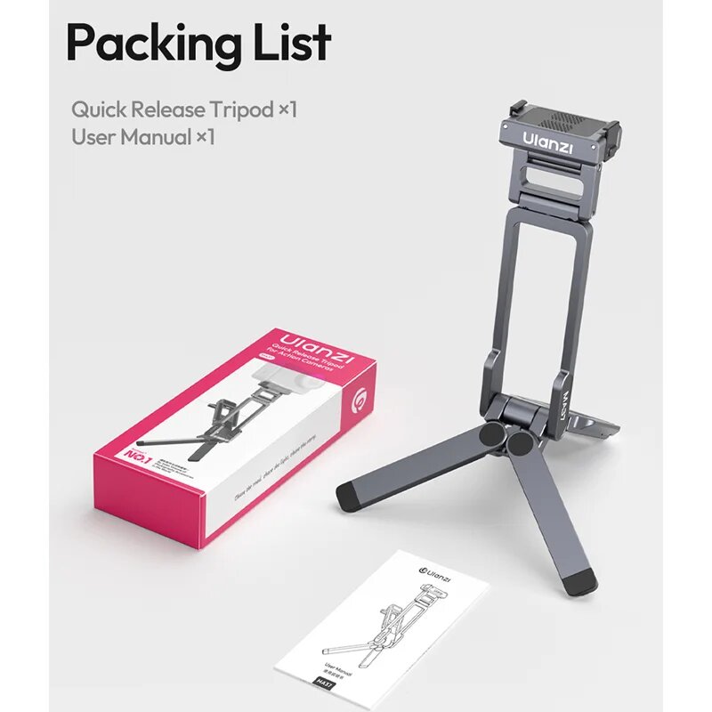 Ulanzi MA37 мини-штатив для DJI Action 5/6/Osmo Nano Серый, for Action 6 Nano
