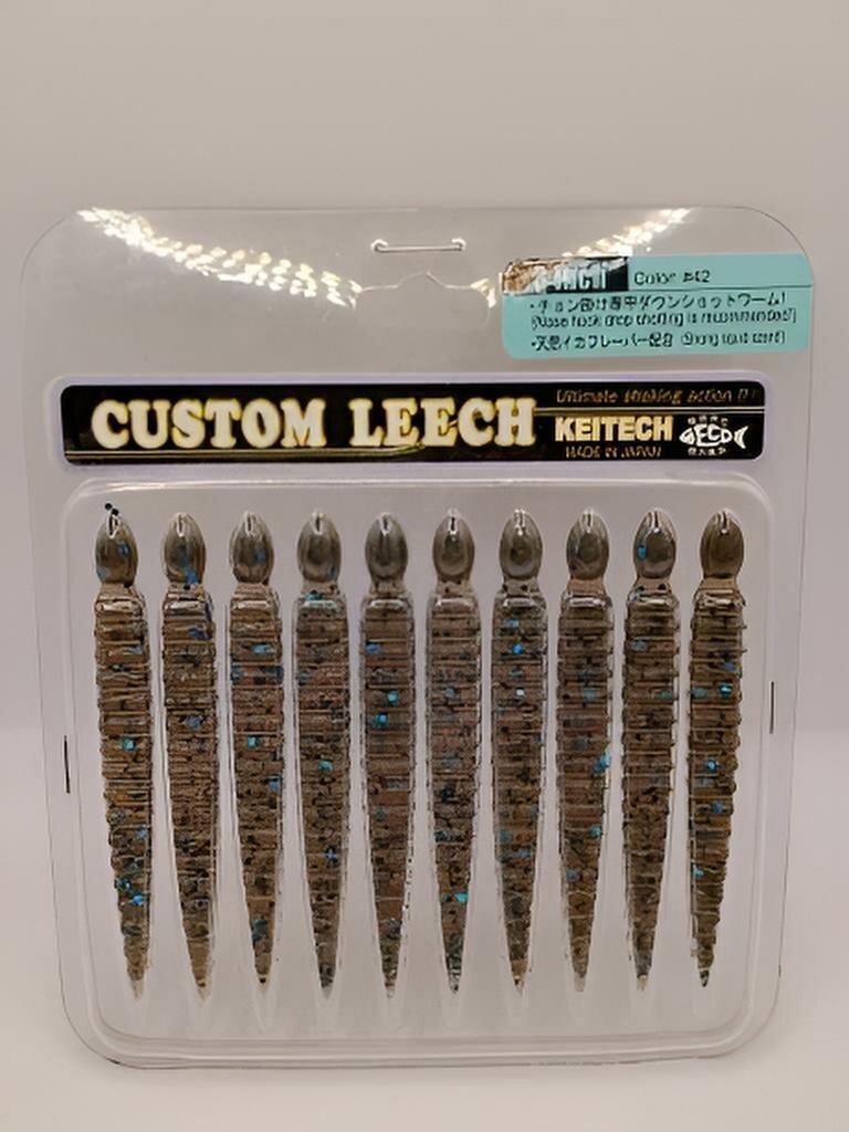 Мягкая приманка Keitech Custom Leech пиявка: набор 10шт, 80мм, 3г