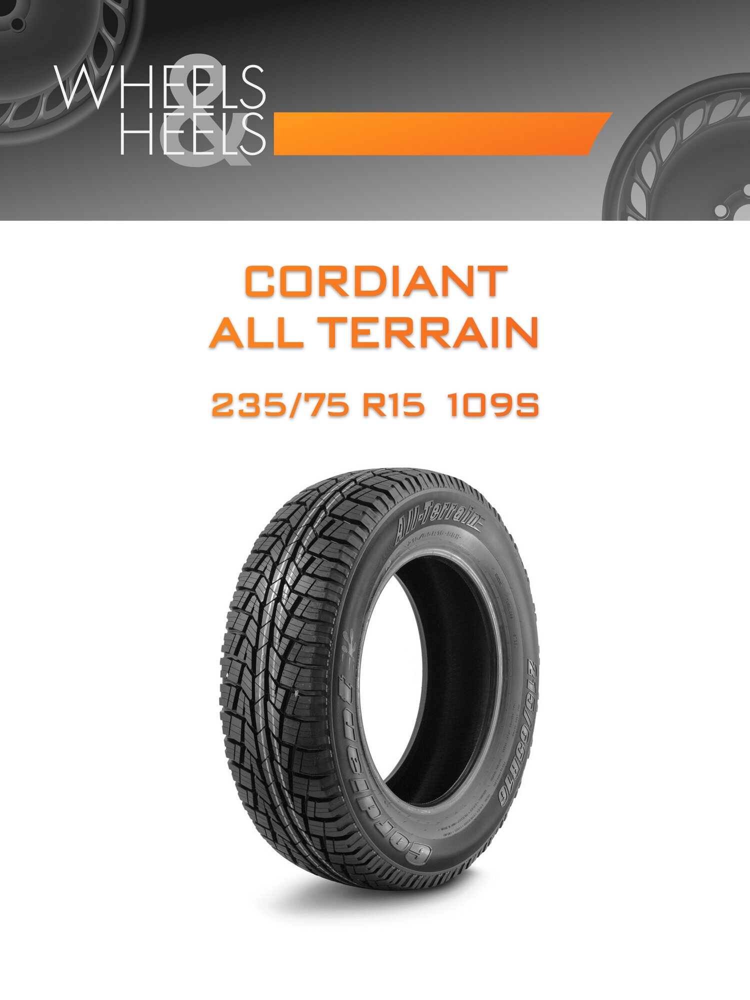 Шина автомобильная CORDIANT ALL TERRAIN 235/75 R15 109S SUMMER, летняя, универсальная