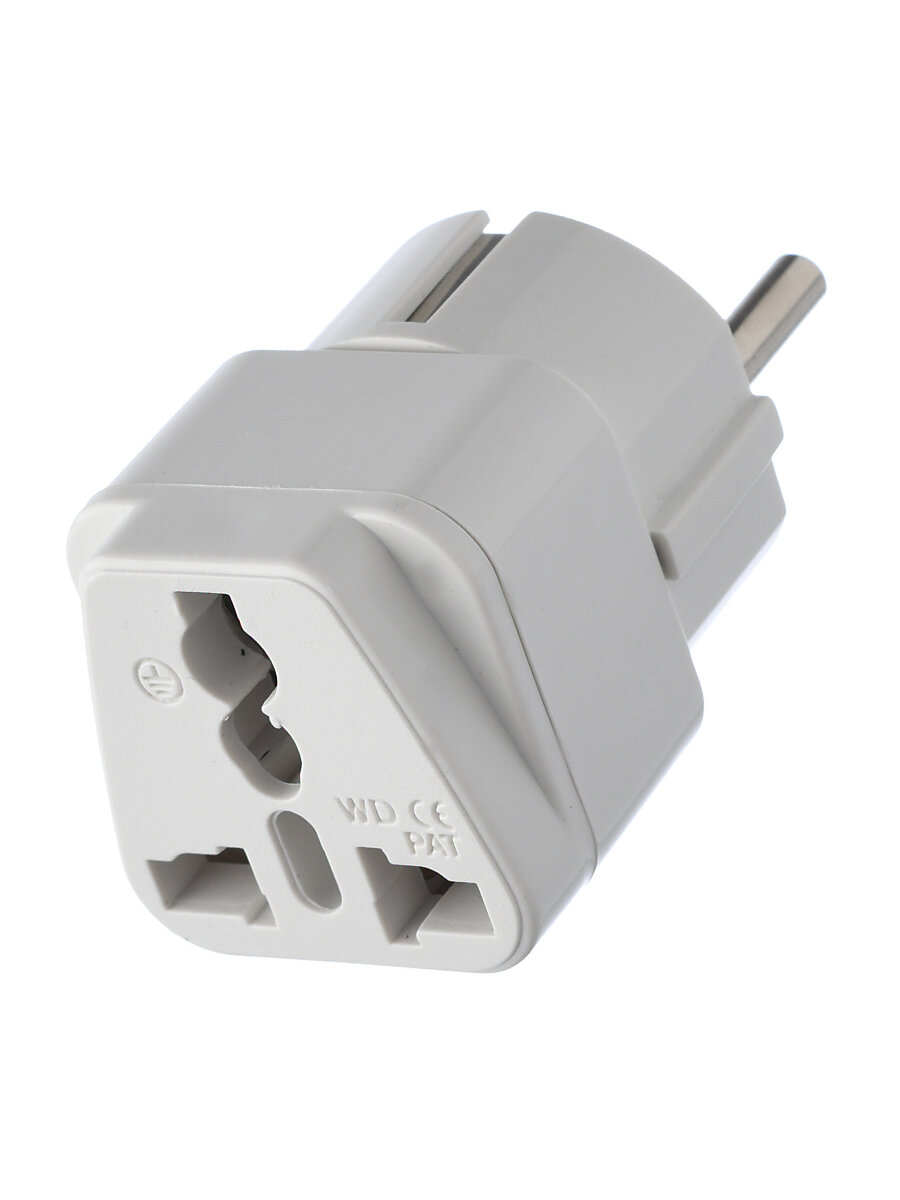 Переходник GOPOWER 1р. С/З белый (универсальный, 250V, материал-пластик) (00-00025058)
