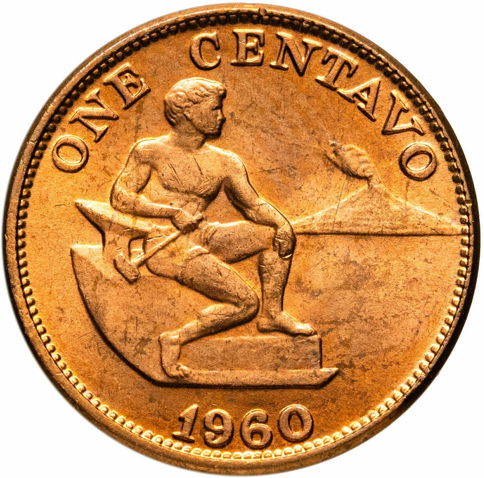 Филиппины 1 сентаво centavo 1960, Бронза, в сохранности AU-UNC