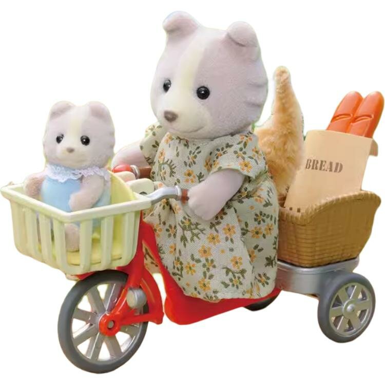 Игрушечный набор унисекс Sylvanian Families Parent-Child Bike+2 Pack Doll