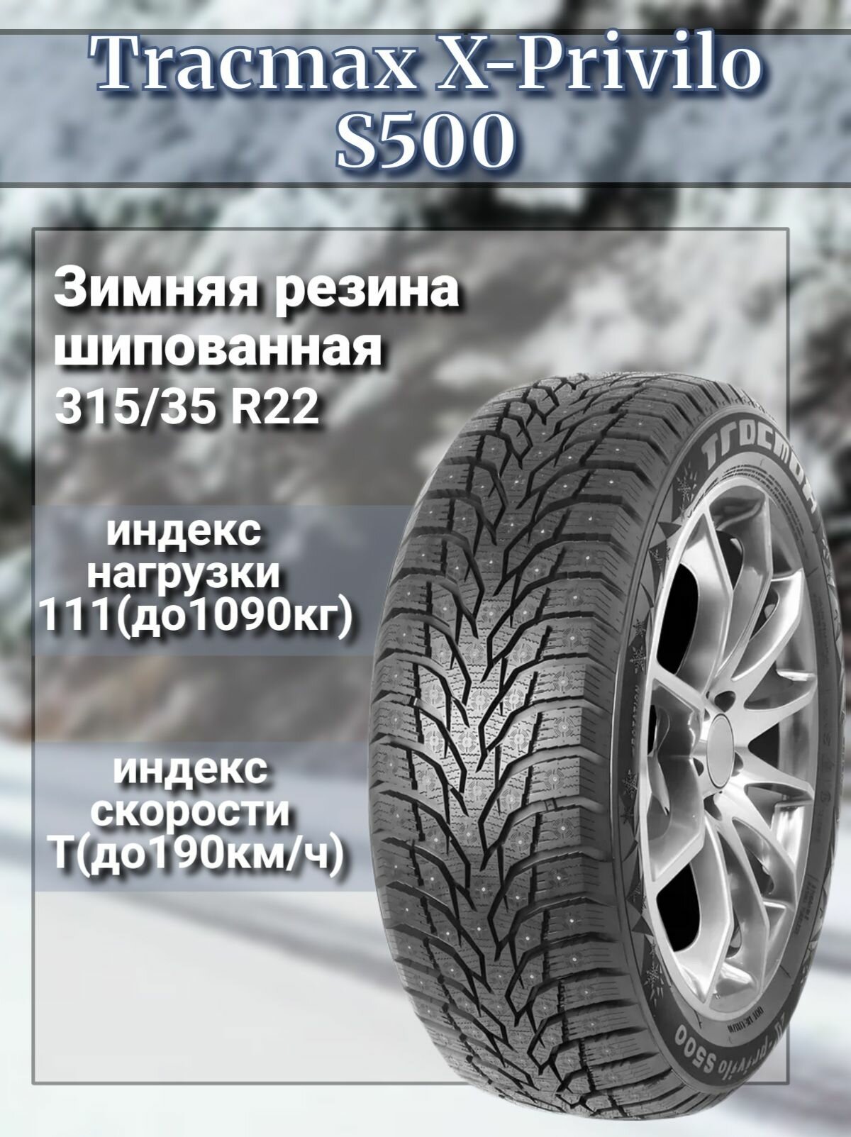 Шина легковая зимняя Tracmax X-Privilo S500 315/35 R22 111 T