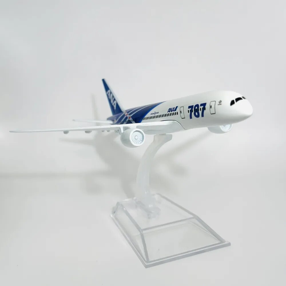 Сборная модель самолета Boeing 787, металл, пластик, 1/500, 16 см, голубой — фото 1