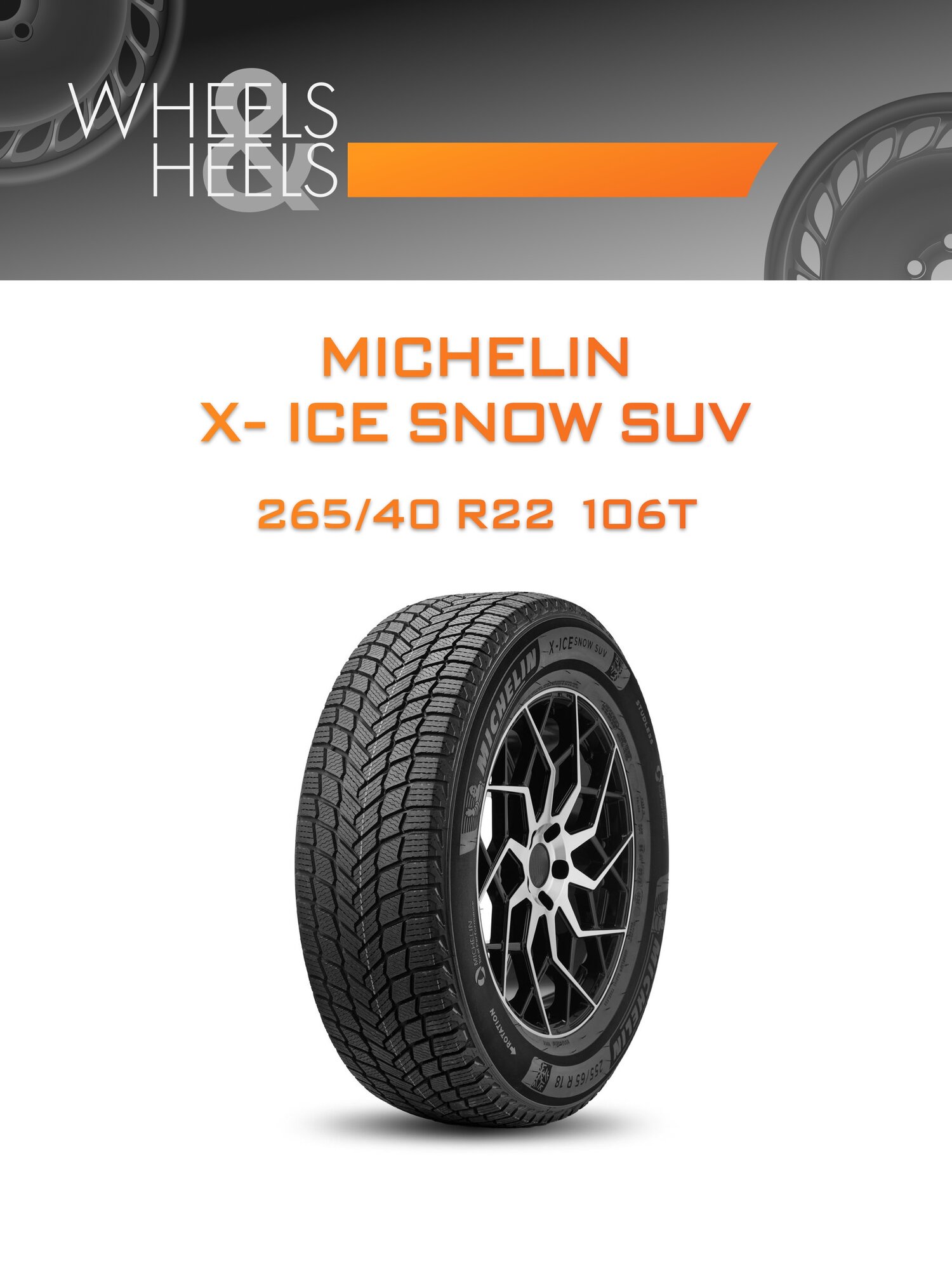 Шина автомобильная Michelin X- ICE SNOW SUV 265/40 R22 106T XL WINTER, зимняя, универсальная