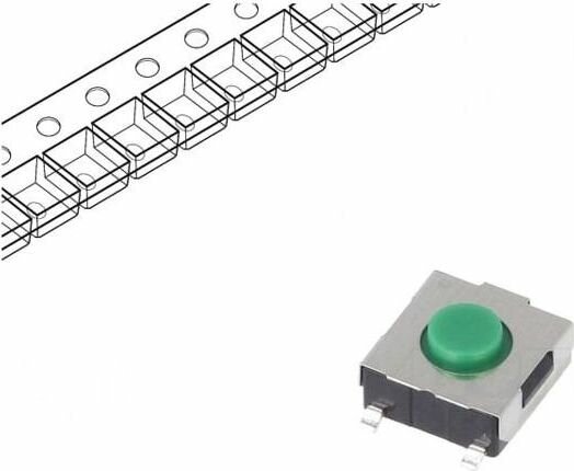 ALPS SKHMQLE010 Микропереключатель TACT; SPST; Пол: 2; 0,05A/12ВDC; SMT; 1,6Н, 1шт