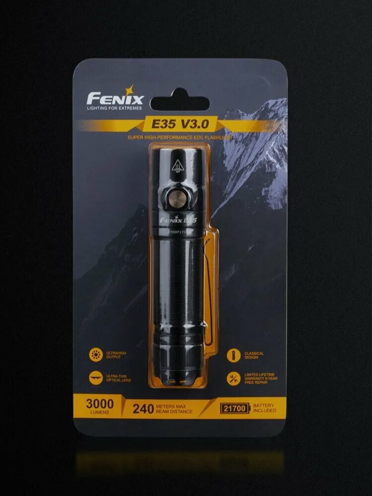 Фонарь ручной Fenix E35 V3.0 компактный поисковый фонарь на 3000 люмен, Type-C