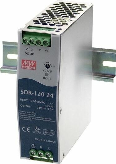 Импульсный блок питания MEAN WELL ENTERPRISES CO. SDR-120-12 Блок питания импульсный 120Вт 12В DC 12-14В DC 10А 88-264В AC 1шт