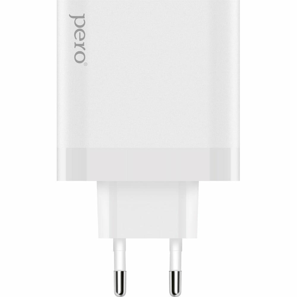 Сетевое зарядное устройство PERO TC17 USB-A QC 3.0 + USB-C PD + USB-C PD, 65W белый ТС17W