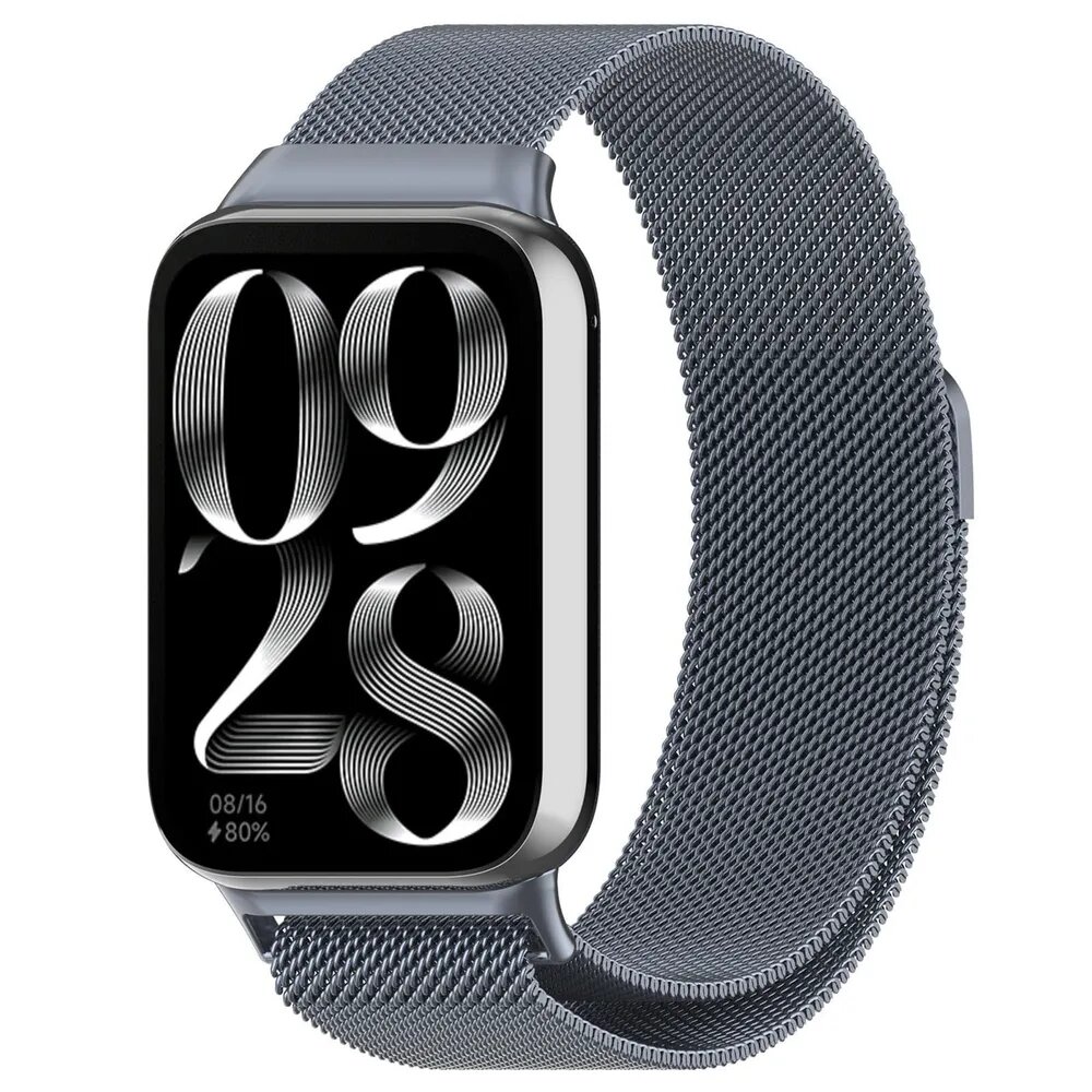 Металлический миланский ремешок для браслета из нержавеющей стали Redmi Watch 4 Xiaomi band 8 pro / 9 pro для смарт часов
