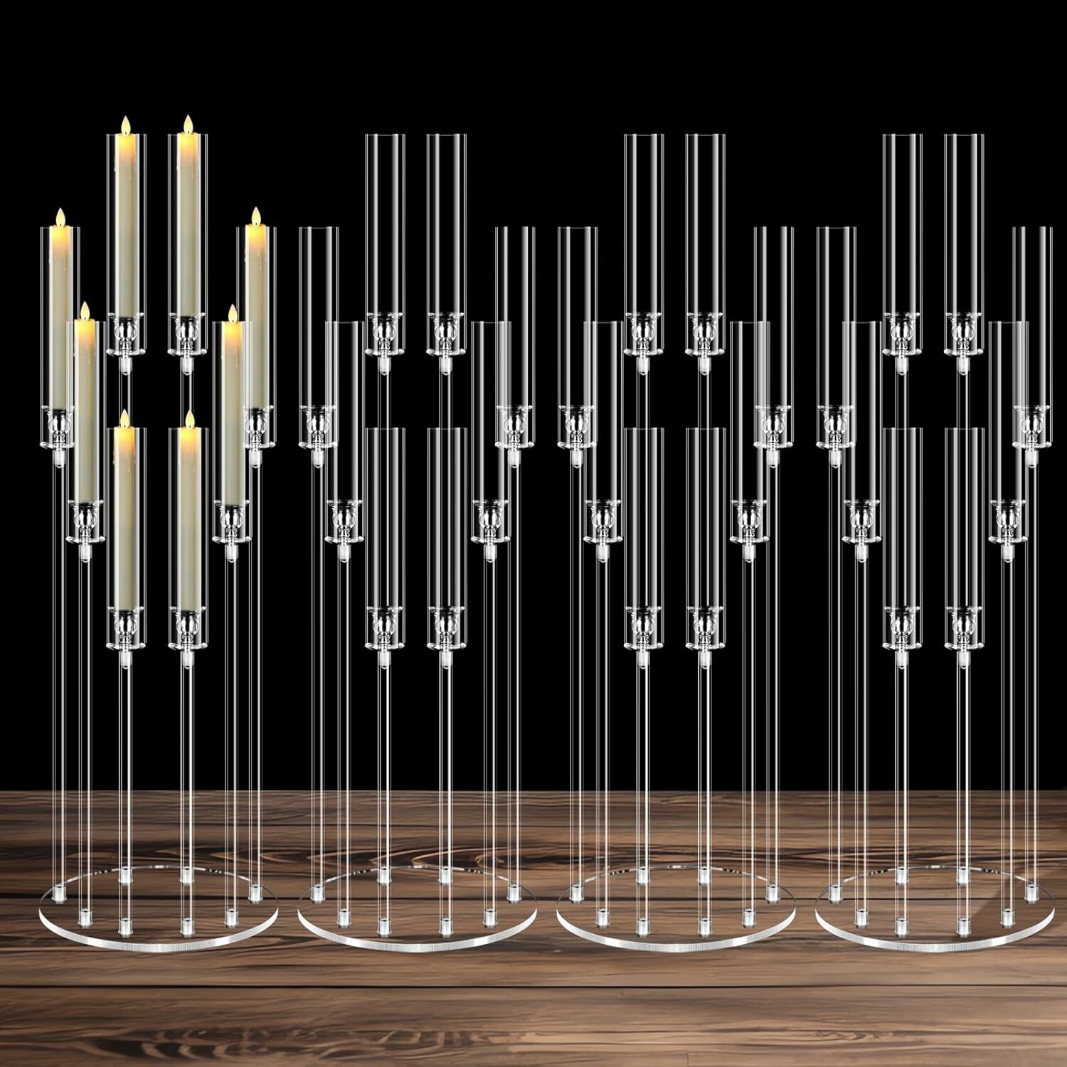 Акриловый канделябр на 8 свечей с LED-подсветкой，98cm