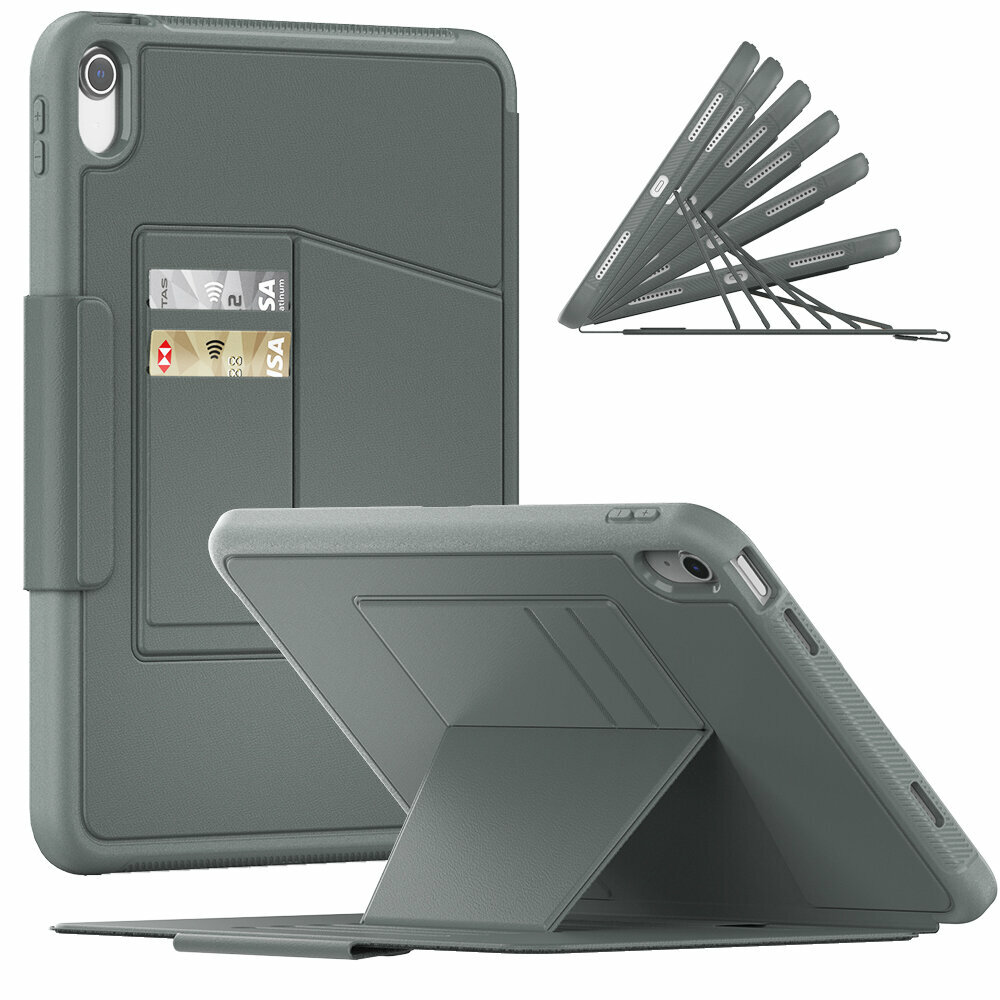 Чехол для Apple iPad 10 10.9(2022), iPad 11(A16,2025) с прорезью для пера и карманом для карт - A2696, A2757, A2777