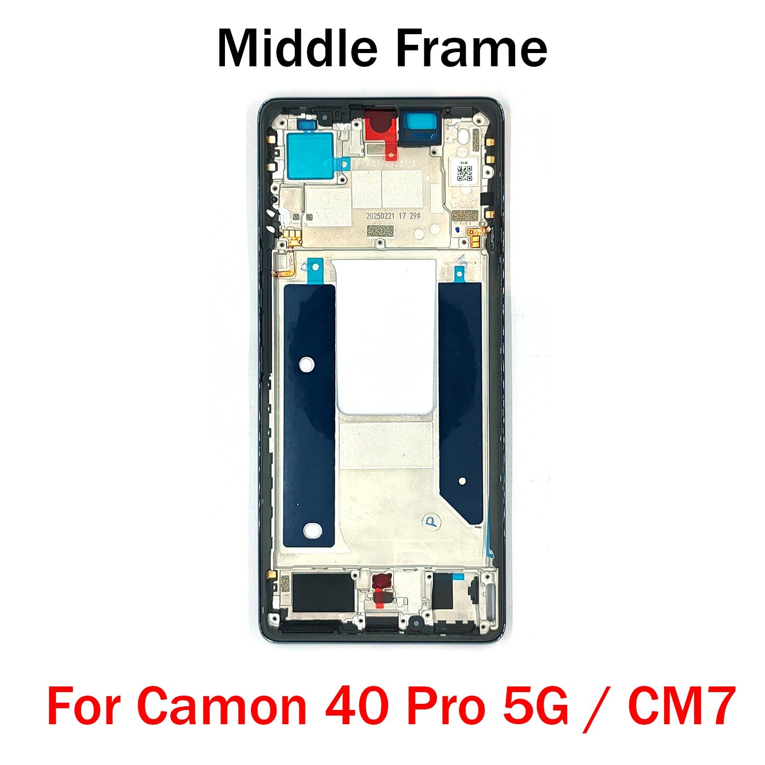 Средняя рамка для Tecno Camon 40 Pro 5G CM7, передняя рамка ЖК-дисплея, корпус, боковая рамка, запчасти для ремонта