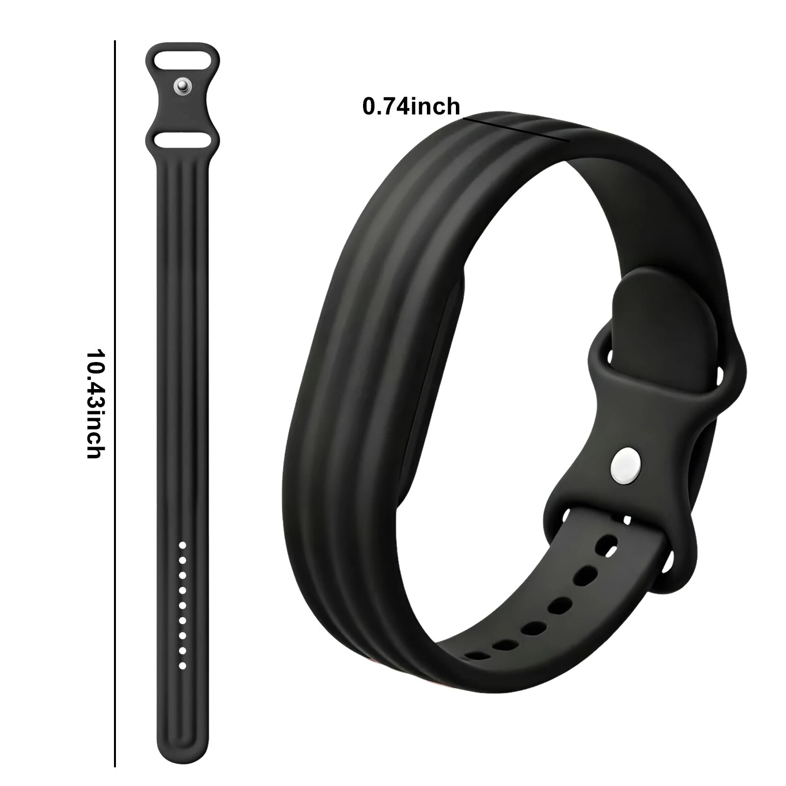 Силиконовый ремешок для Google Fitbit Air Черный, As picture
