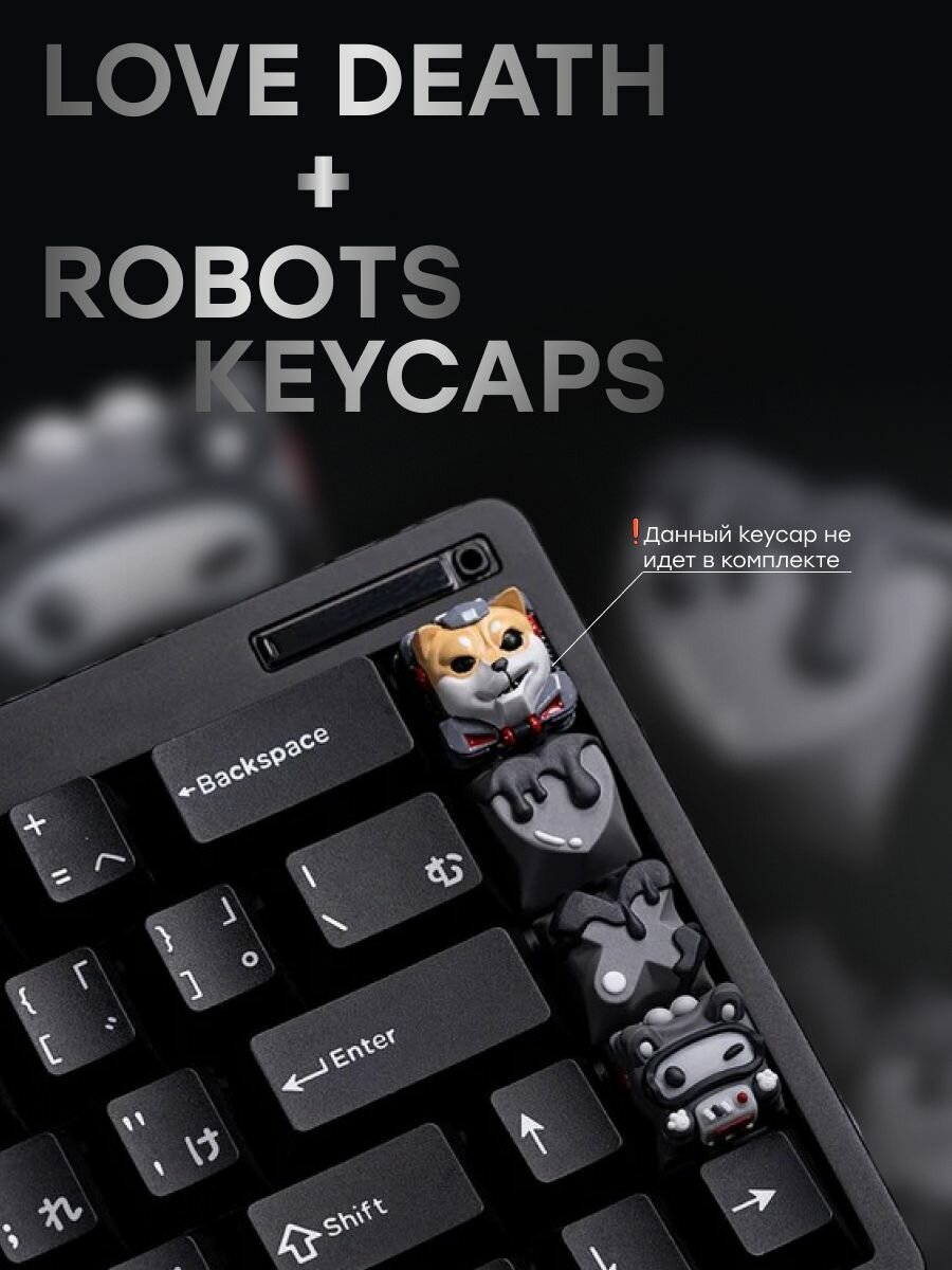 Кейкапы для механической клавиатуры My Studio Love Death +Robots, Серый цвет, 3шт