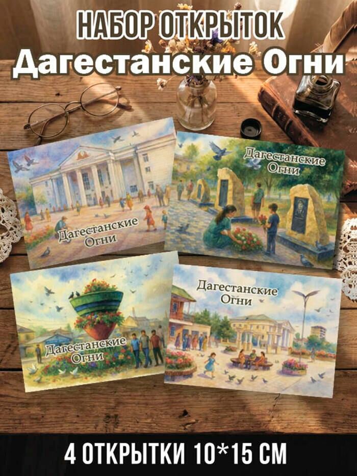 Набор открыток Дагестанские Огни 4 шт 10х15 см