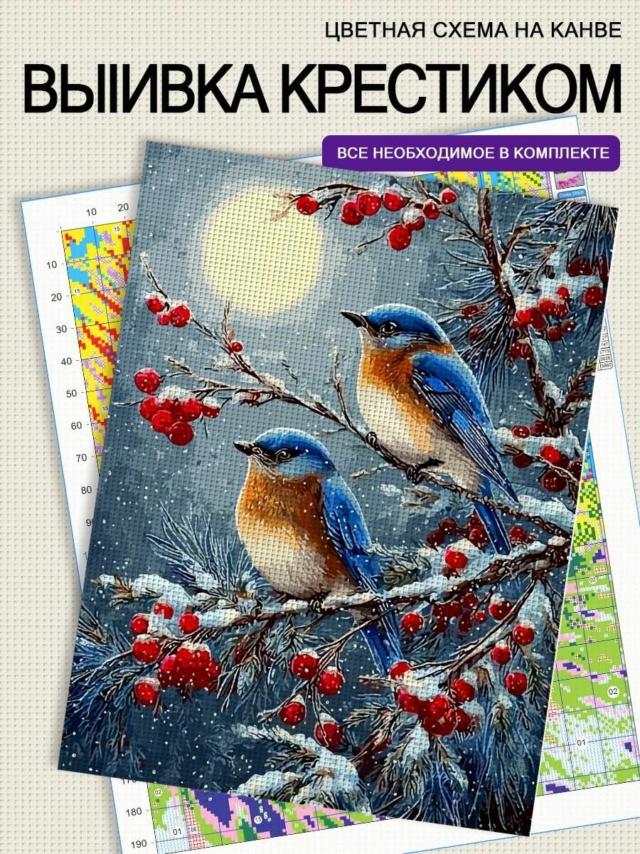 Набор вышивки, 14CT, 30*40cm/11.8*15.7in, Птица с ветвями
