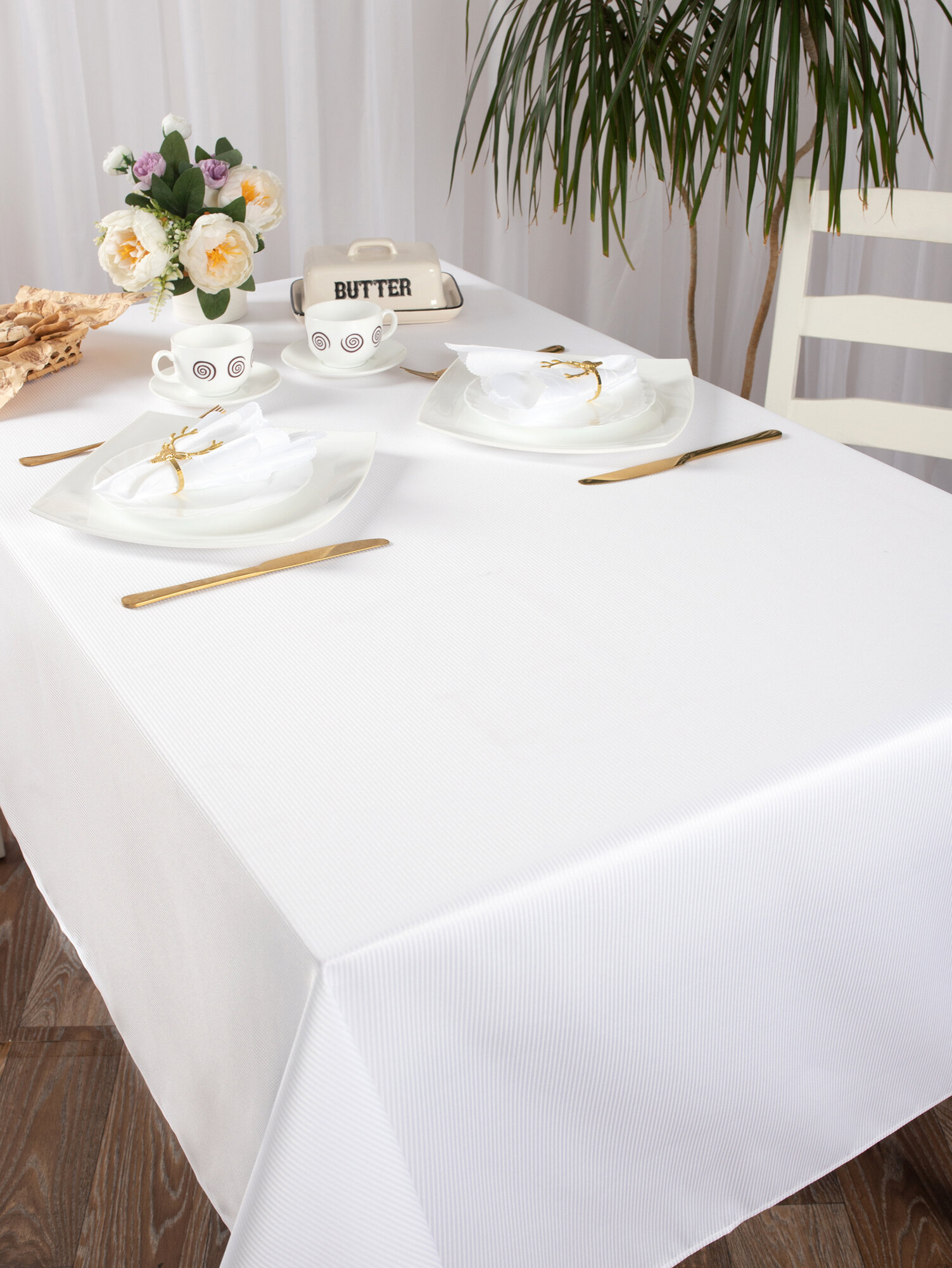 Скатерть Wellness MZ204, 200x145, водоотталкивающая пропитка, геометрический рисунок